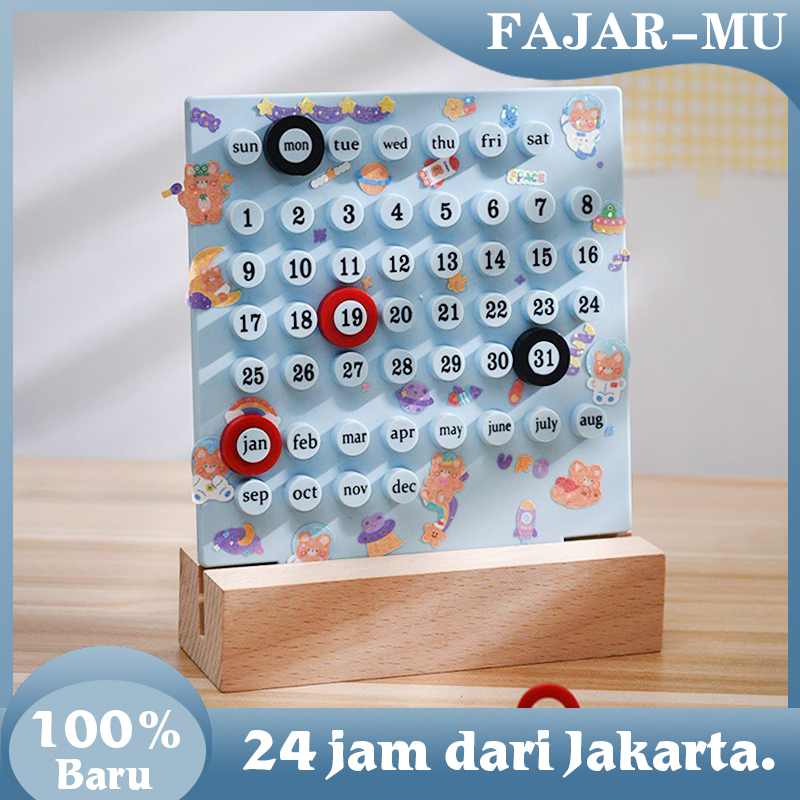 Jual Kawaii Desktop Calendar Kreatif Waktu Abadi Kalender Meja Belajar ...