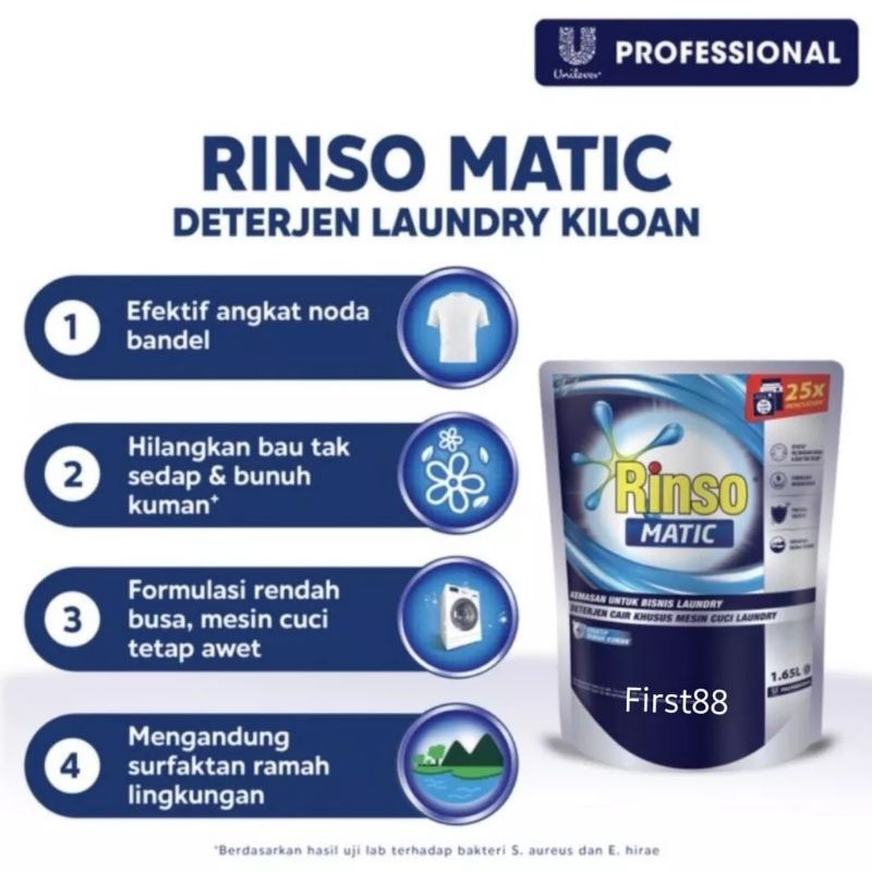 Jual Detergent RINSO CAIR BARU / Rinso Matic Professional1,65L | Shopee ...