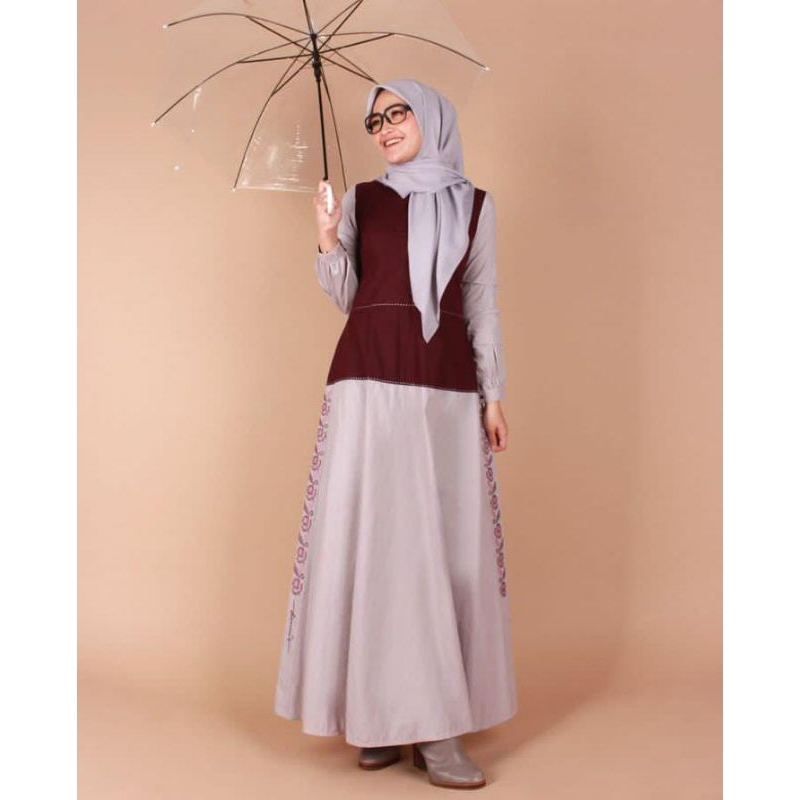 Jual BAJU GAMIS DRESS ABAYA DANNIS A220416 PLUM | Shopee Indonesia