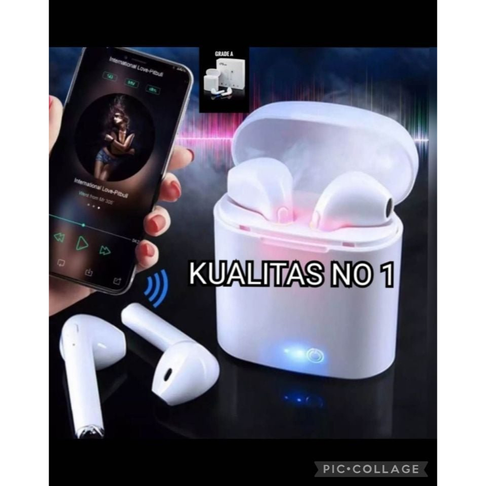 Jual Headset Bluetooth Wireless Earphone HBQ I7S 2 KUPING Twins With ...