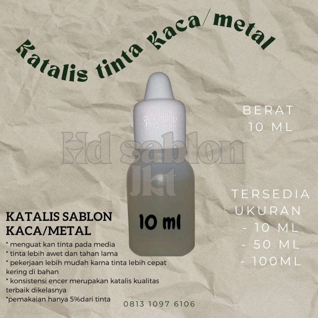 Jual KATALIS PENGUAT TINTA KACA GELAS BESI METAL 10ML katalis sj ...