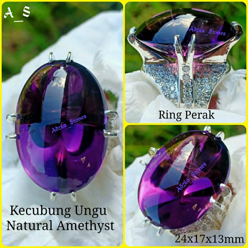 Jual Kecubung Ungu Amethyst Ring Perak Model Padang Mewah | Shopee Indonesia