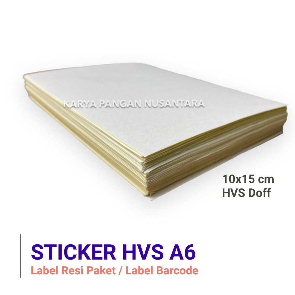Jual STICKER LABEL RESI A6 STIKER KERTAS STICKER HVS DOFF A6 PCS LEMBAR ...