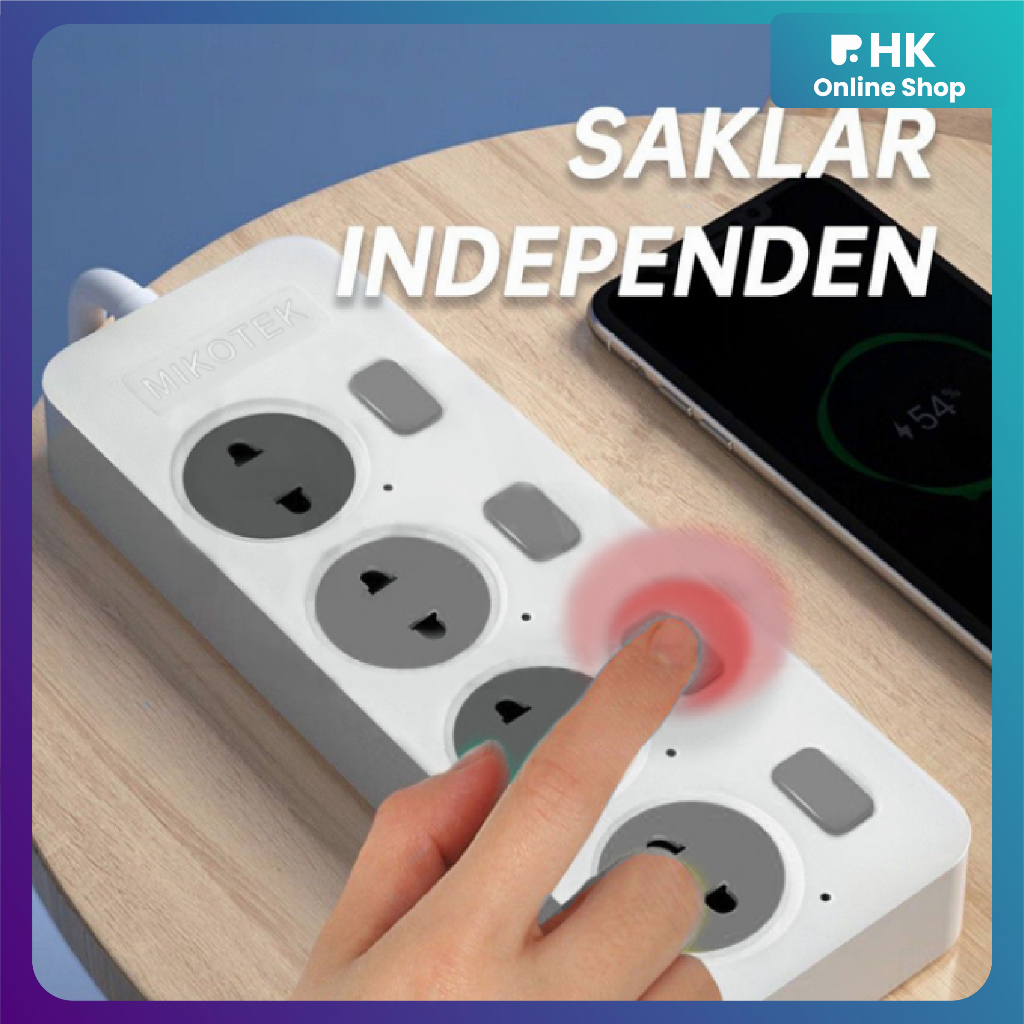 Jual Colokan Listrik Panjang 3/5/10 Meter Stop Kontak Kabel Saklar On ...