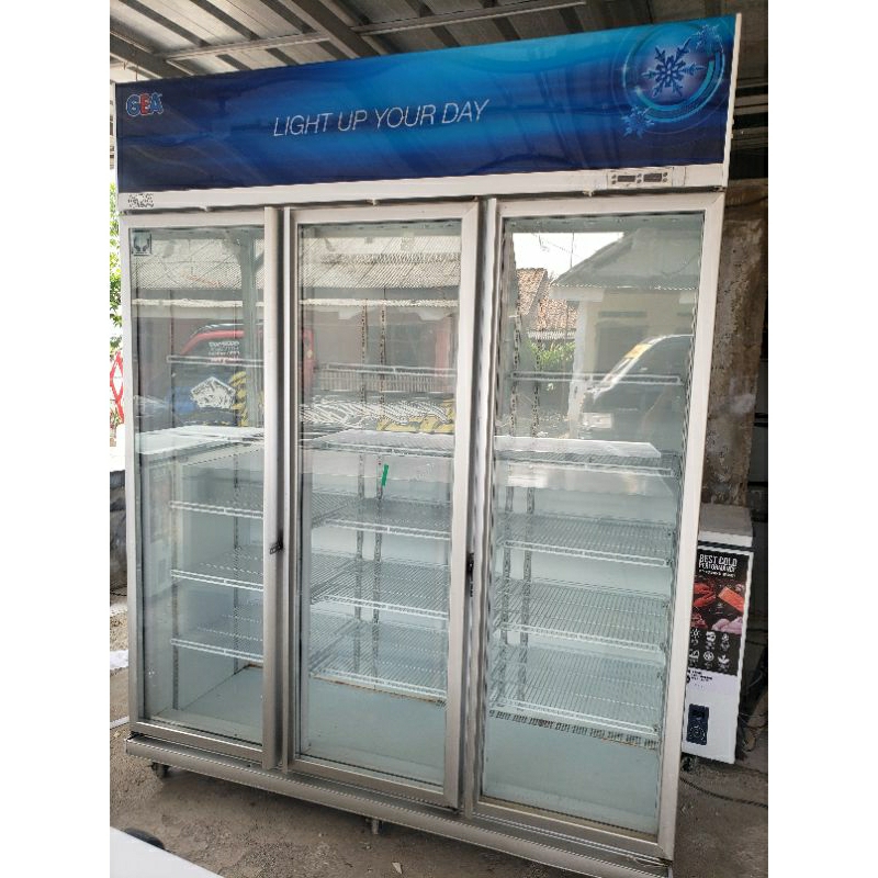 Jual showcase 3 pintu chiller pendingin minuman bekas (second) | Shopee ...