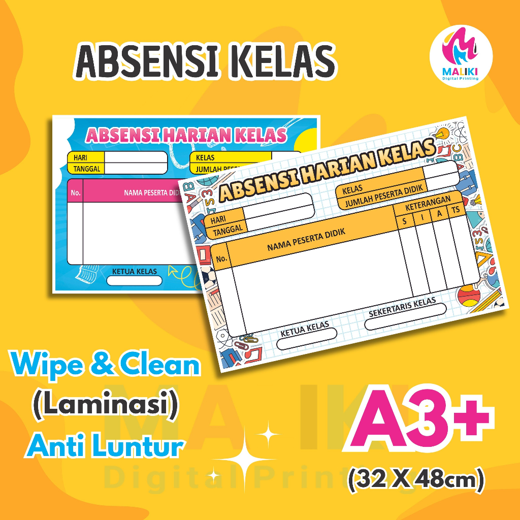 Jual Poster Absensi Harian Kelas | Shopee Indonesia