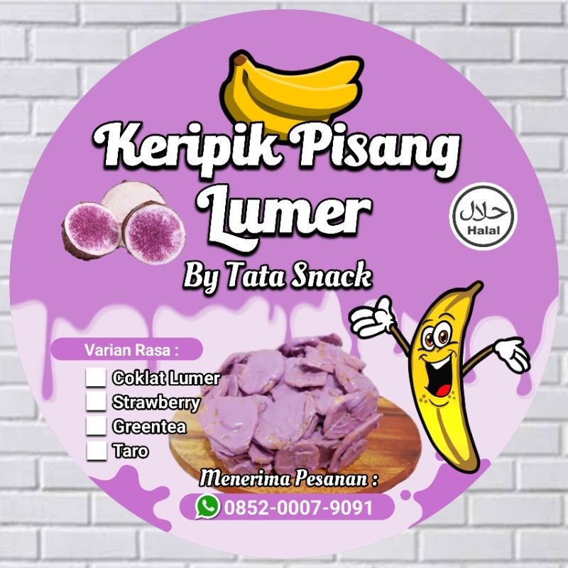 Jual ( Minimal order 100 pcs ) Stiker keripik pisang lumer Stiker ...
