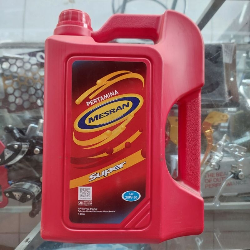 Jual Oli Oil Mesran super 4T 20w 50 4 Liter Original Pertamina | Shopee ...