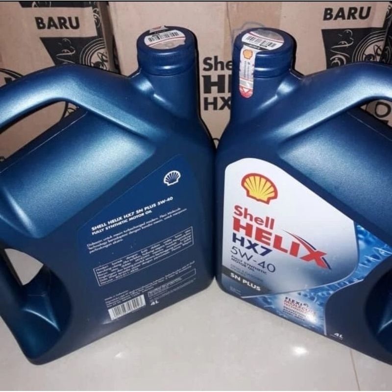 Jual oli Shell Helix HX7 sea 5w-40 new kemasan galon isi 4 liter 100% ...