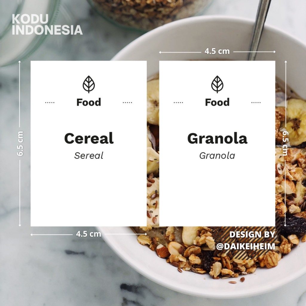 Jual KODU Stiker Label FOOD CONTAINER Toples Makanan Dapur Sticker ...