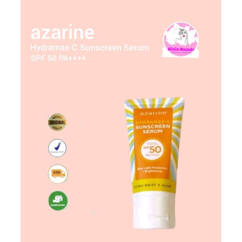 Jual AZARINE HYDRAMAX C Sun Screen SERUM SPF50 PA++++ 40ml | Shopee ...