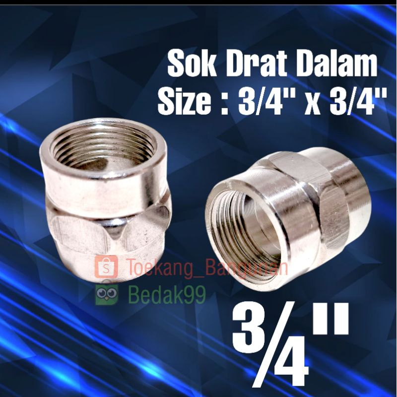 Jual Sambungan Sok Drat Dalam Stainless 3/4 x 3/4 / Vlok Sock SS ...