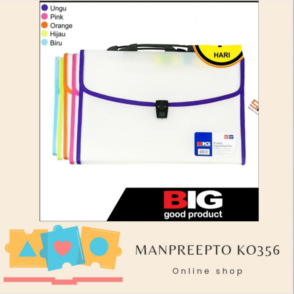 Jual expanding file big F4 transparan XF-8007 list orange | Shopee ...