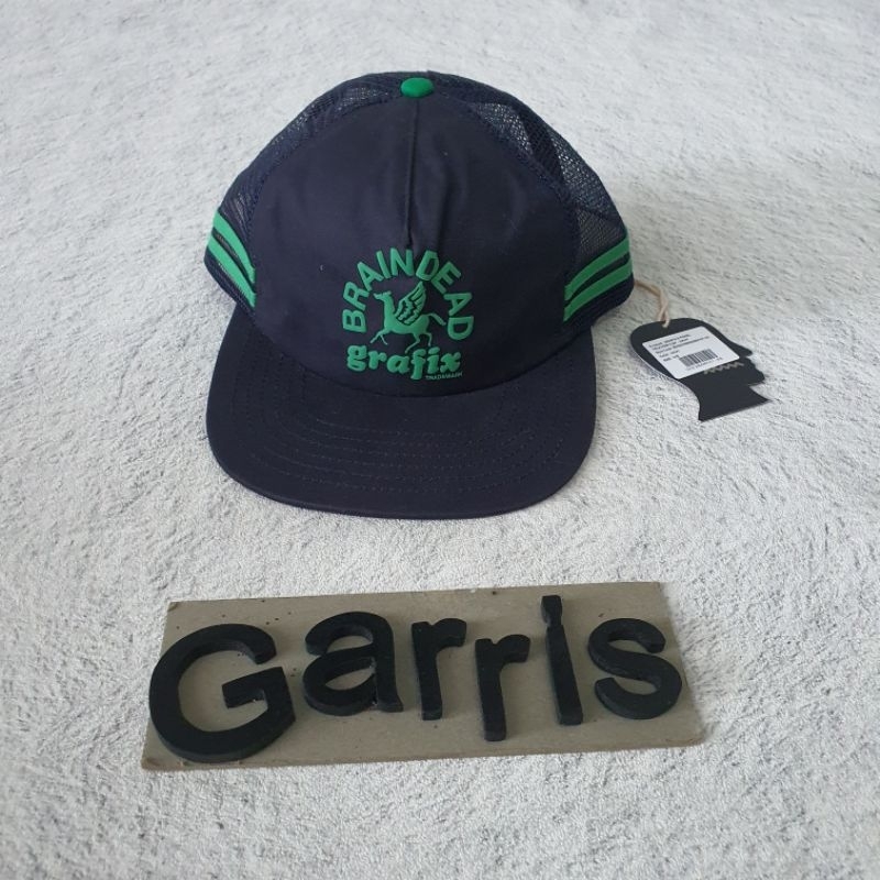 Jual BRAIN DEAD GRAFIX 5 PANEL TRUCKER CAP - NAVY | Shopee Indonesia