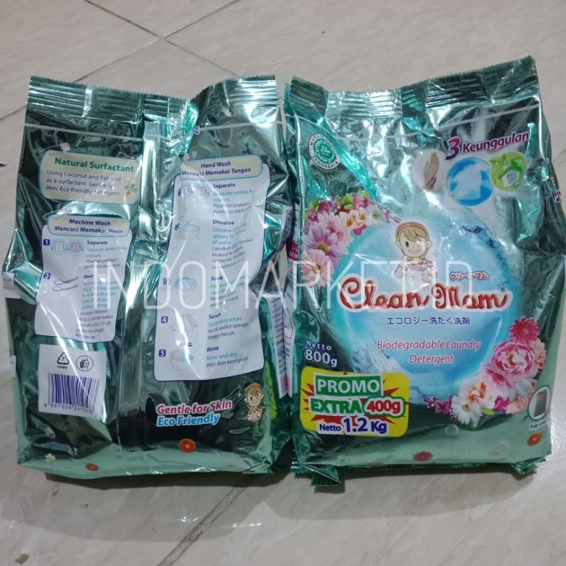 Jual Detergen bubuk clean Mom 1,2kg/Detergen clean mom 1,2kg/Deterjen ...