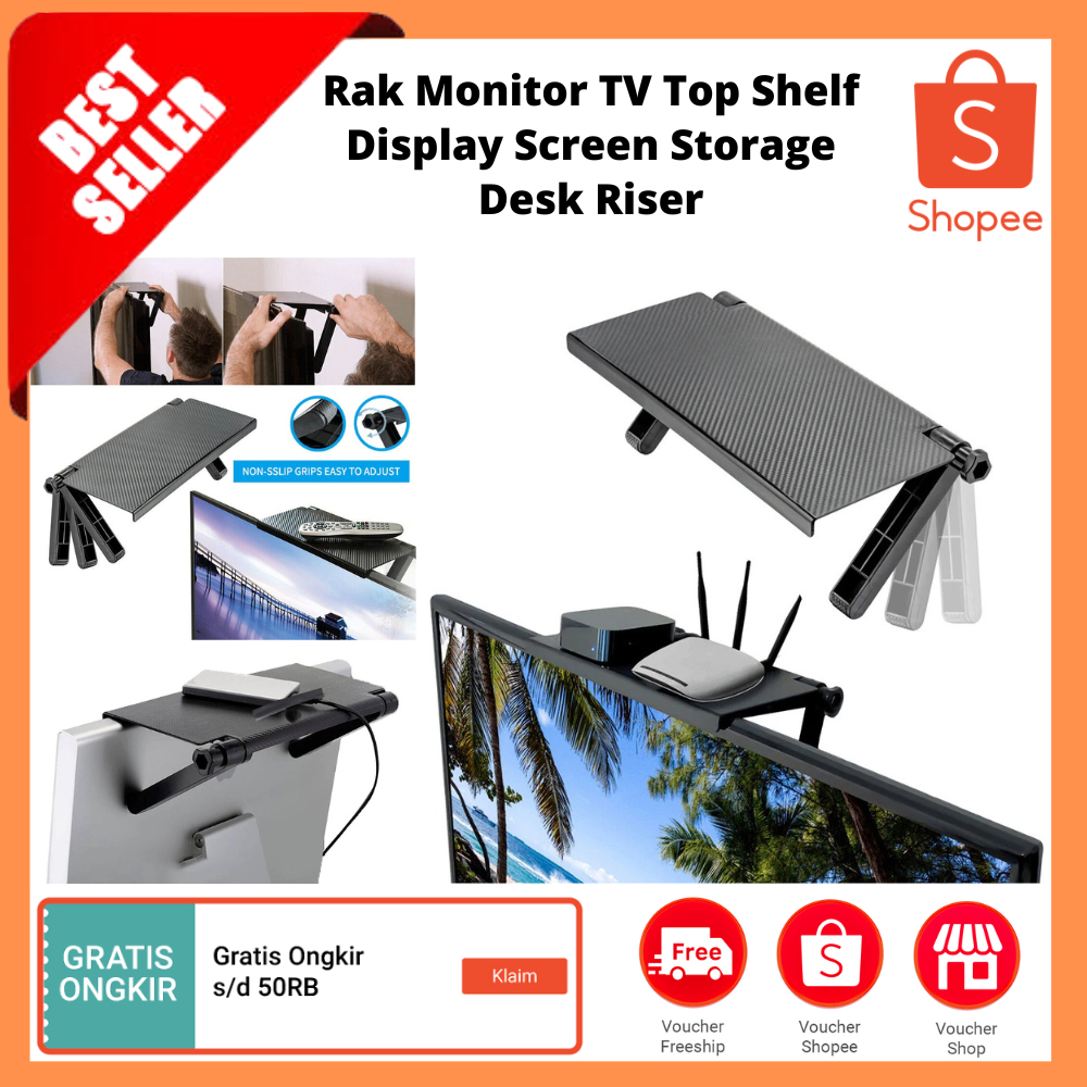 Jual Rak Monitor TV Top Shelf Display Screen Storage Desk Riser / Rak ...