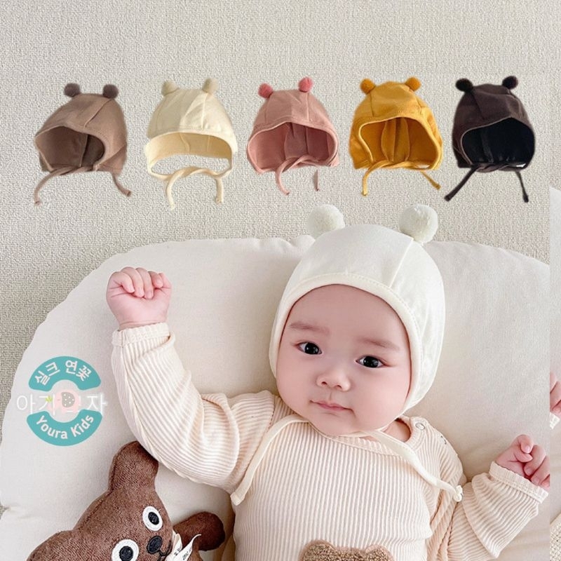 Jual 3 - 18 bln | Topi Bonnet Newborn Bayi Batita-SOFT COTTON-New ...