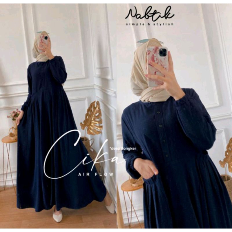 Jual Gamis Sage Green-Gamis Crinkle Premium | Shopee Indonesia