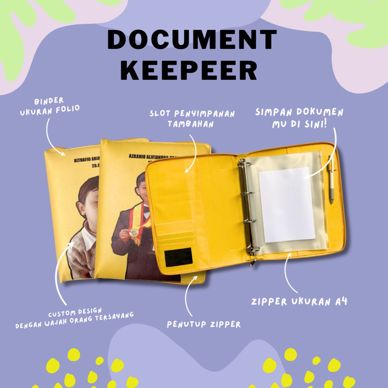 Jual Document Keeper Binder Custom Penyimpanan Berkas A4 / F4 / Folio ...
