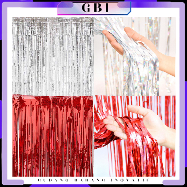 Jual GBI Tirai Pesta Ulang Tahun Foil Curtain Backdrop Curtain Tirai ...