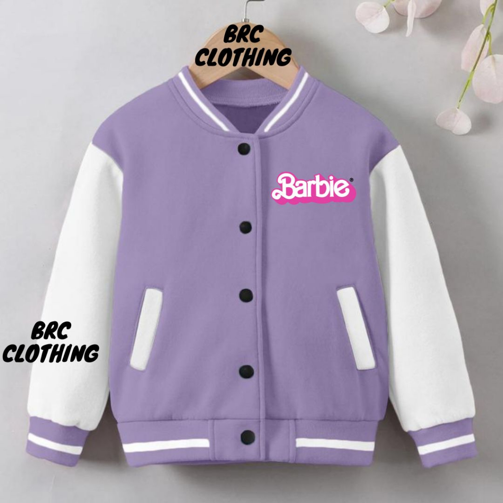 Jual JAKET ANAK PEREMPUAN BARBIE LOGO VARSITY BASEBALL JAKCET ANAK LAKI ...