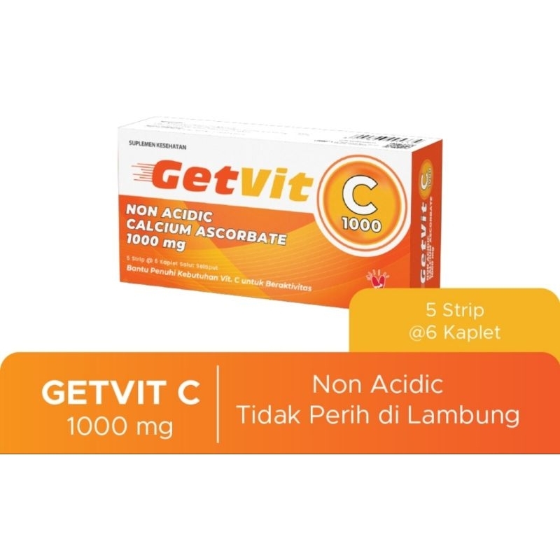Jual Getvit C 1000MG non Acidic tidak perih di lambung /Vitamin C ...