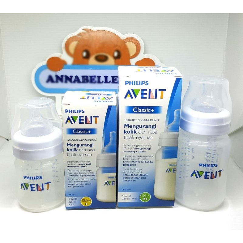 Jual Philips Avent CLASSIC Plus Bottle 125ml 260ml Botol Bayi | Shopee ...