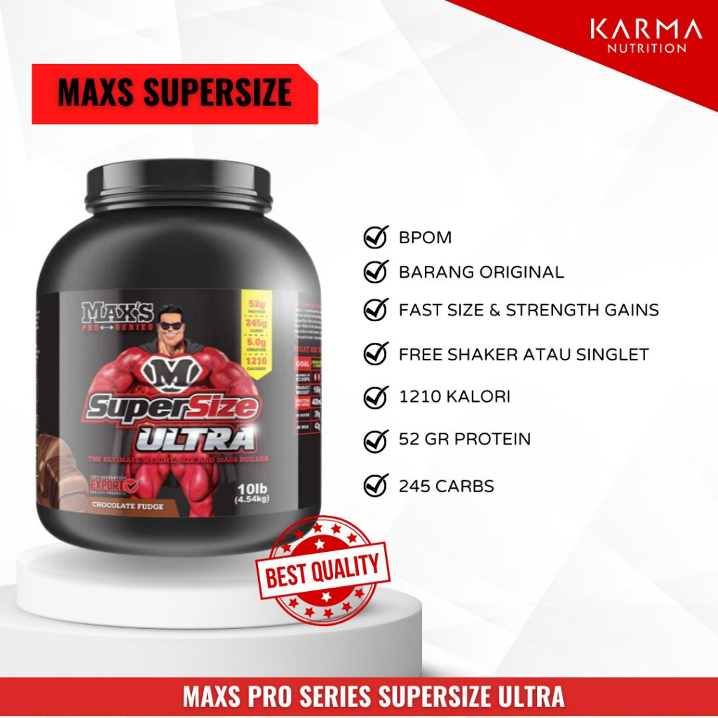 Jual Maxs Supersize Ultra 10 lbs Hard Protein gainer Bulking 10 lbs ...