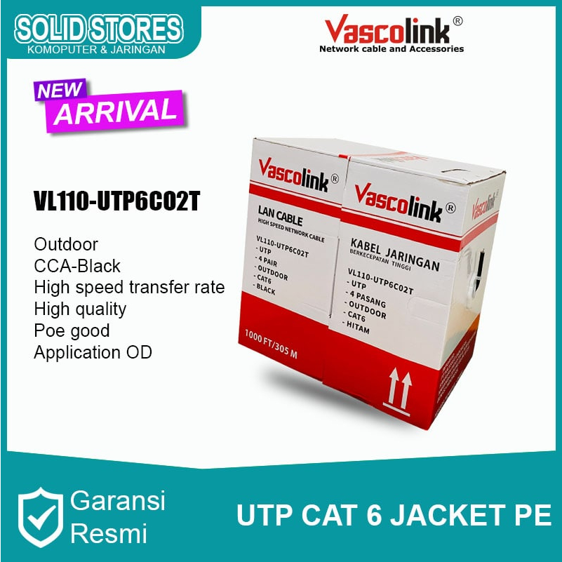 Jual Kabel lan UTP Cat 6 OD Vascolink / Kabel Data utp Cat 6 OD Vascolink | Shopee Indonesia