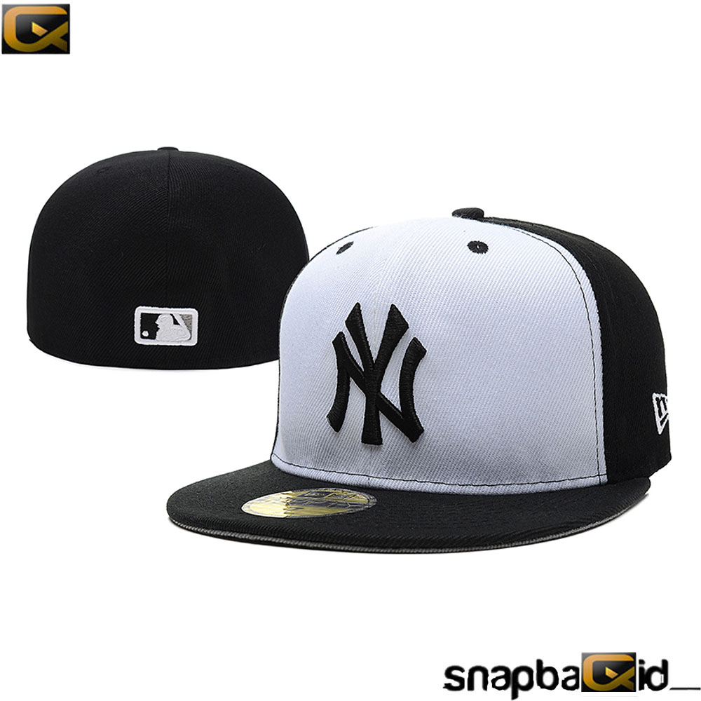 Jual Topi NY Hitam Putih Fit Build Up MLB Bordir | Shopee Indonesia