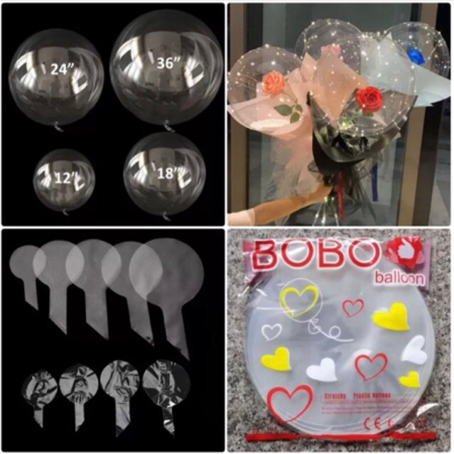 Jual Balon PVC Transparan Balon Bobo Merah 18 inch 24inch isi 50pcs ...