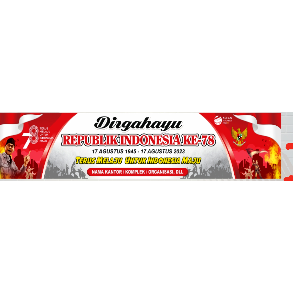 Jual Spanduk/Banner/Umbul-umbul_DIRGAHAYU_HUT RI KE 78_uk. 200 x 100 cm ...