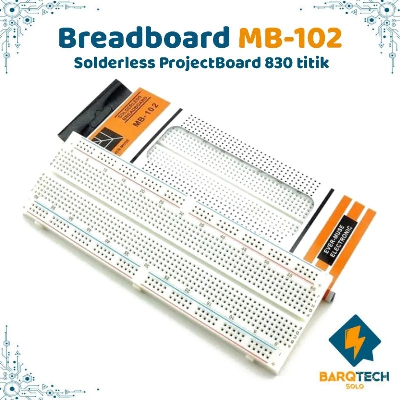 Jual Breadboard SolderLess MB-102 / Project Board 830 titik | Shopee Indonesia