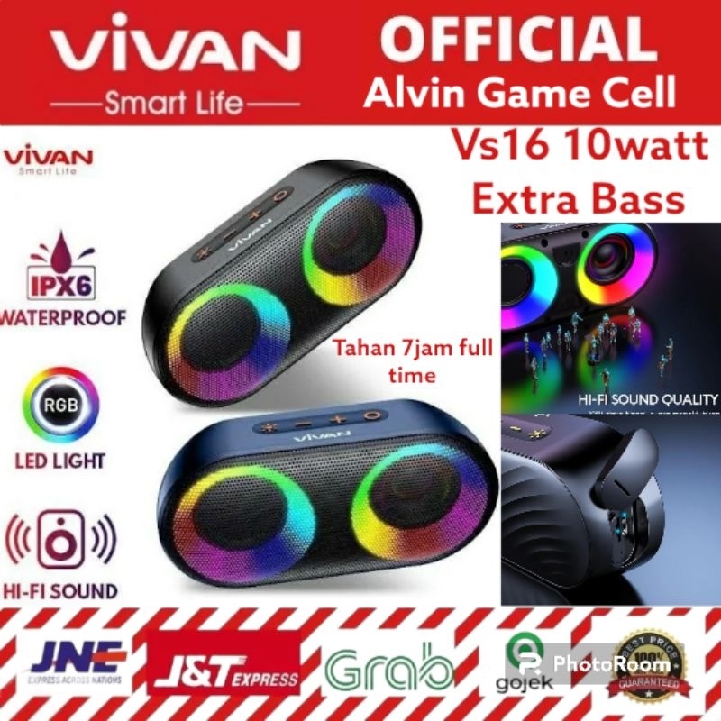 Jual Speaker VIVAN VS16 Bluetooth TWS IPX6 Waterproof RGB 10watt extra ...