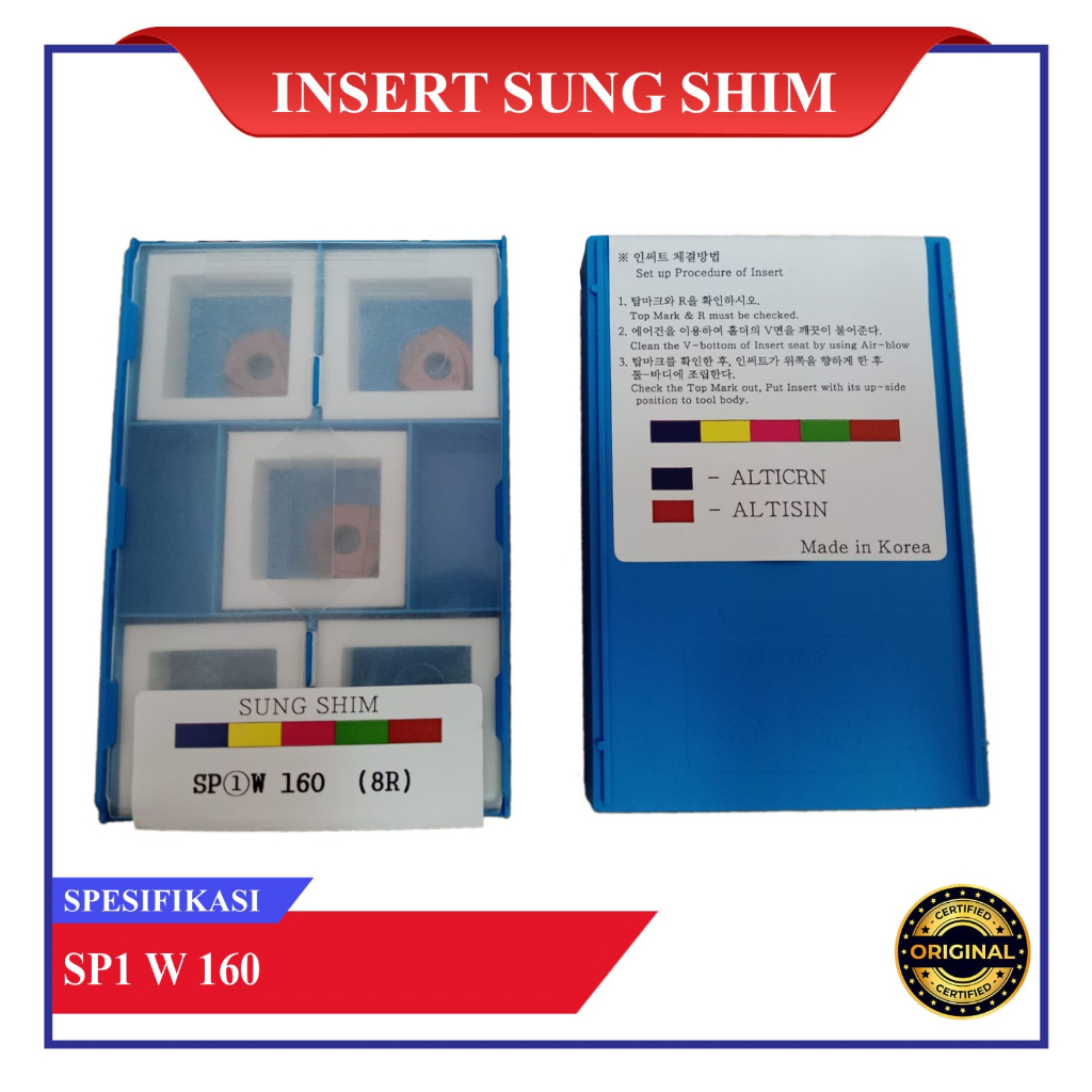 Jual Insert Sung Shim SP1W 160 8R original dijual per box (5pcs ...
