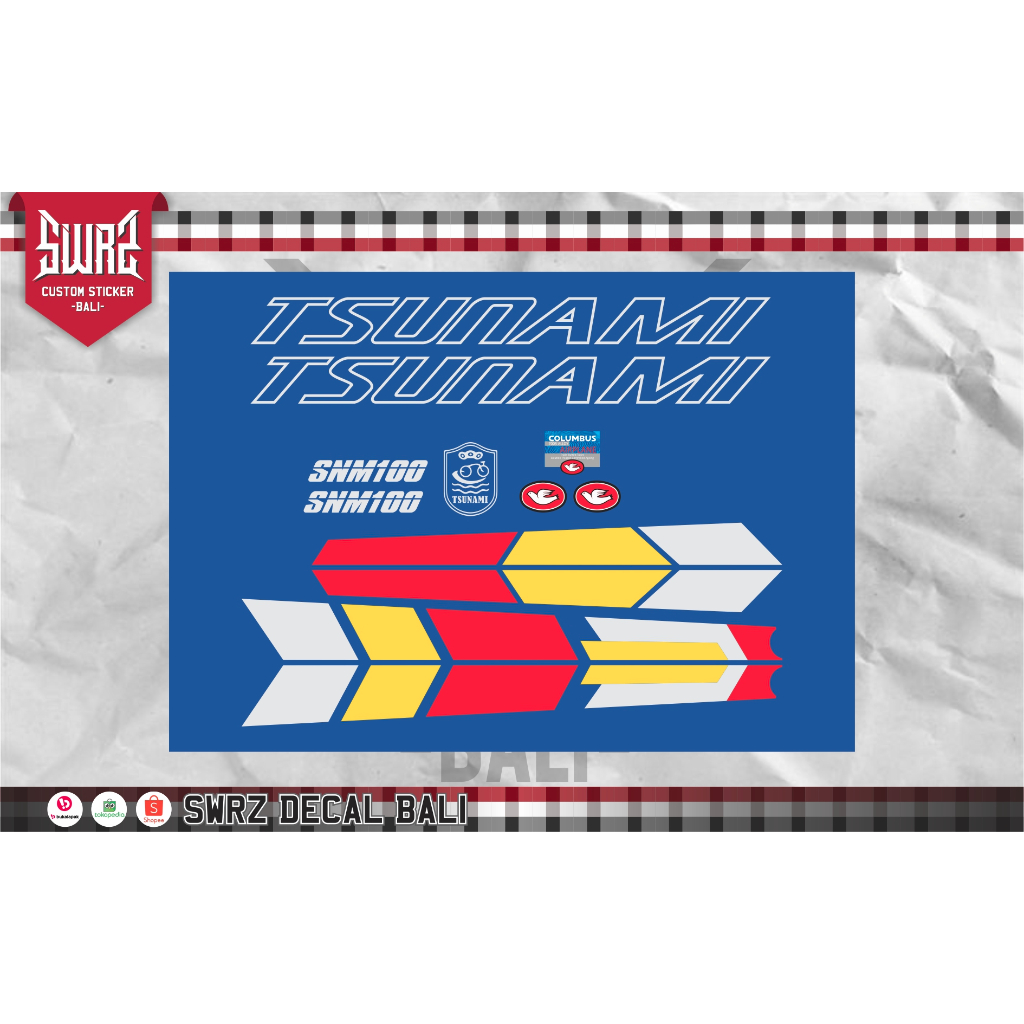 Jual CUTTING STICKER SEPEDA TSUNAMI SNM 100 STIKER DECAL | Shopee Indonesia