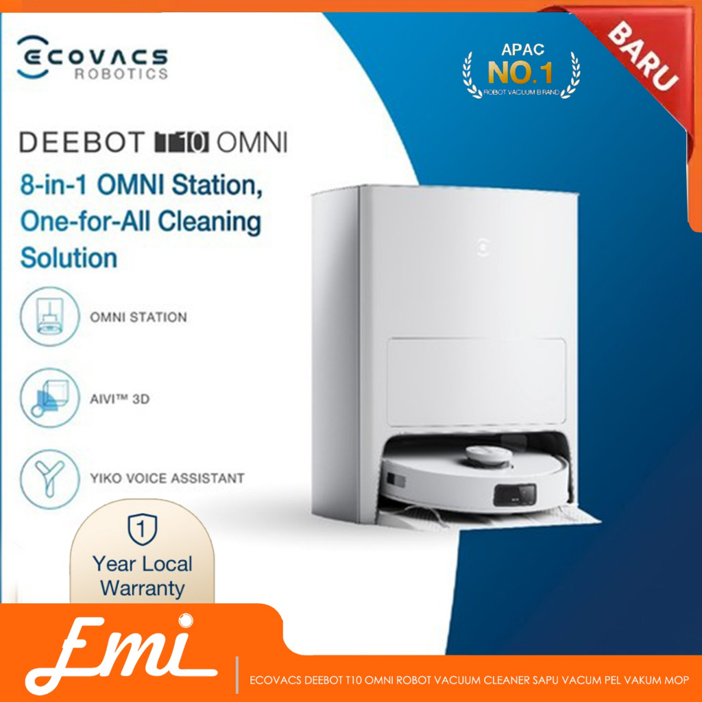 Jual Ecovacs DEEBOT T10 OMNI Robot Vacuum Cleaner Sapu Vacum Pel Vakum ...