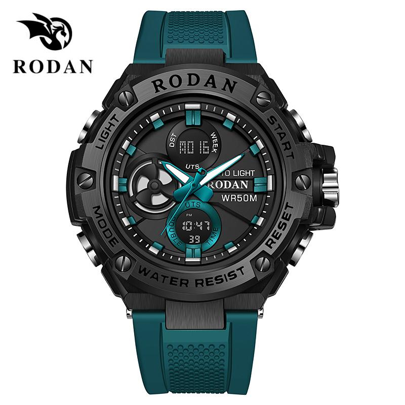 Jual RODAN 8001 JAM TANGAN PRIA TAHAN AIR 30M DOUBLE TIME FREE BOX ...