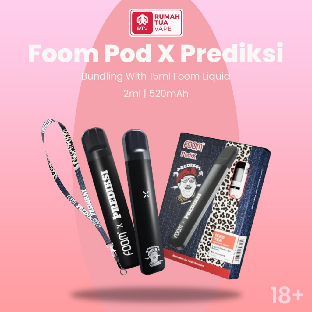 Jual FOOM POD X PREDIKSI 520MAH POD KIT (BUNDLING LANYARD + LIQUID 15ML) | Shopee Indonesia