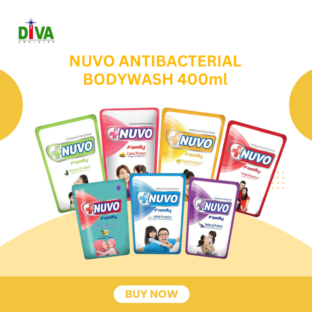 Jual Nuvo Antibacterial Bodywash 400ml (Nature Protect, Care Protect ...