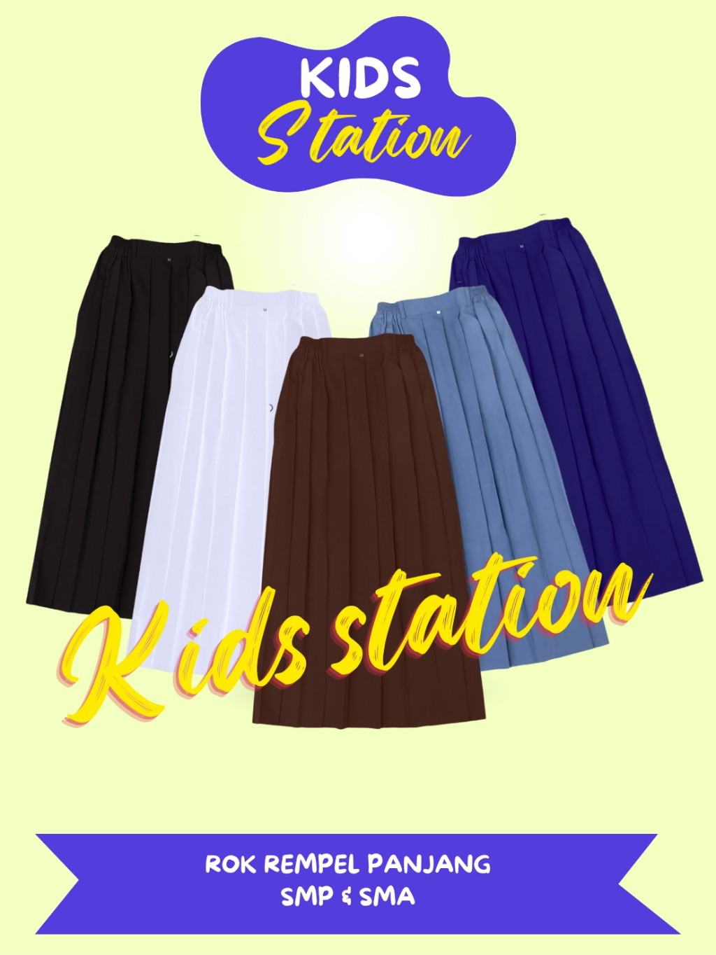 Jual Rok Sekolah SMP SMA Rempel Biru Abu Hitam Putih Coklat Pramuka ...