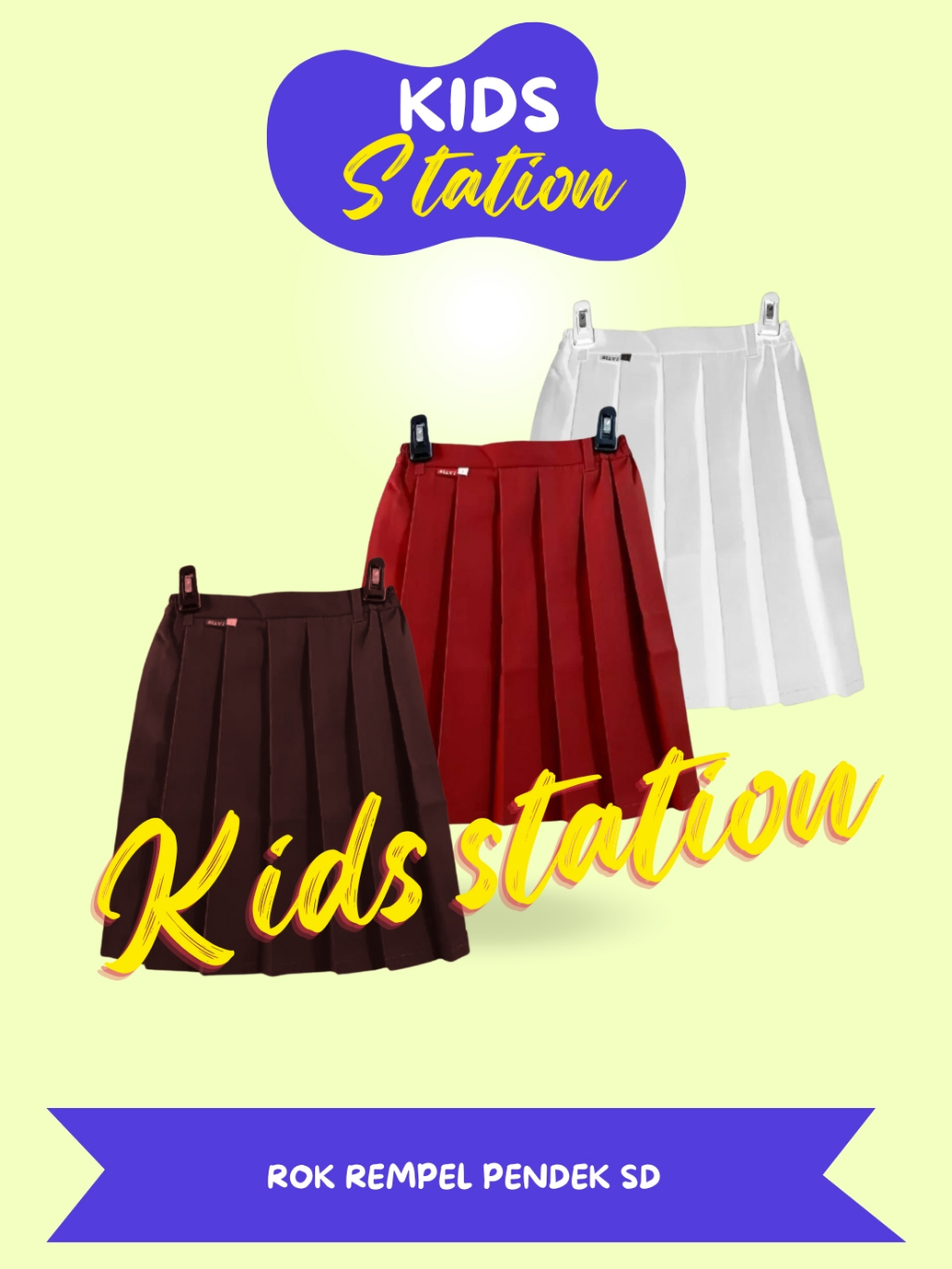 Jual Rok Rempel Pendek Sekolah SD Warna Putih Merah Cokelat Pramuka ...