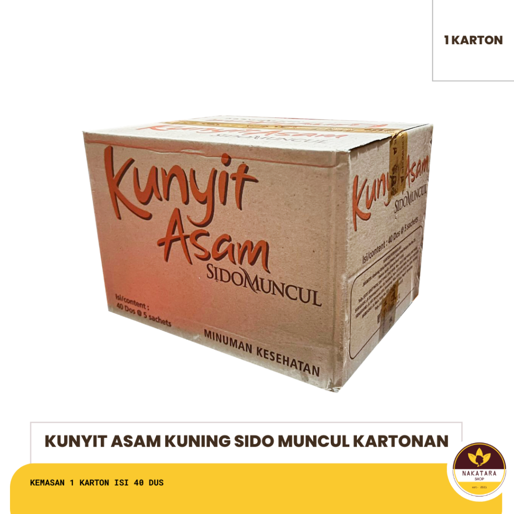 Jual PAKET 1 KARTON JAMU KUNYIT ASAM SIDO MUNCUL KEMASAN ISI 40 DUS ...