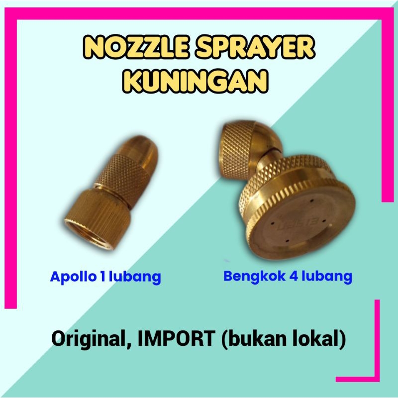 Jual Nozzle nosel nozle apollo bengkok tekuk lurus 1-4 lubang kuningan ...