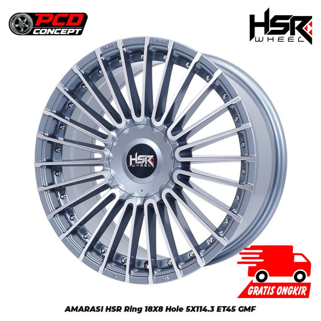 Jual VELG MOBIL RACING HSR AMARASI R18 LOBANG 5 BRV CIVIC HRV LUXIO | Shopee Indonesia