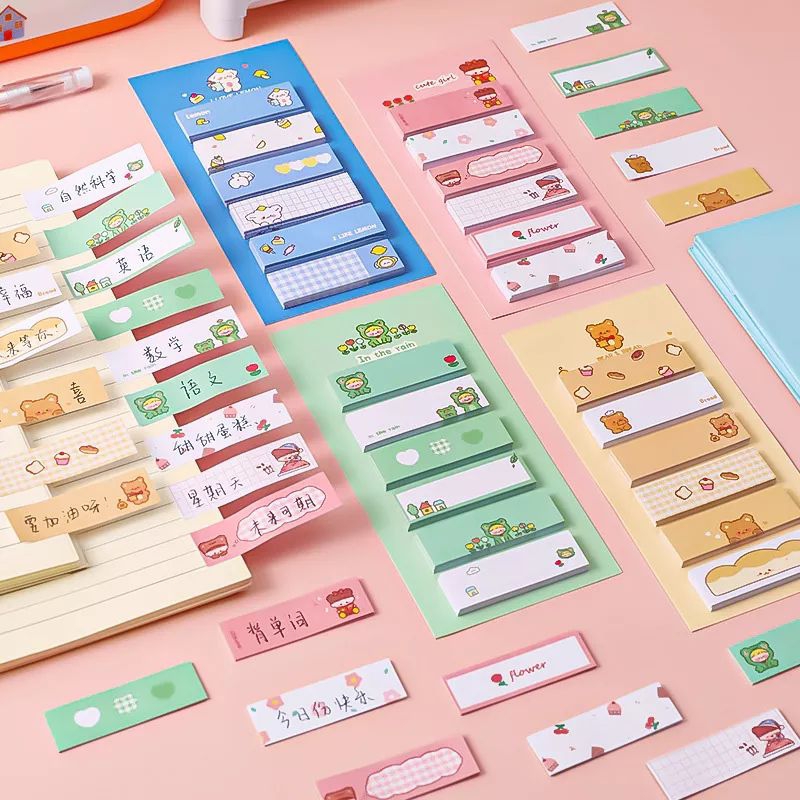 Jual STICKY NOTES 6 baris karakter lucu 120 sheets office cute note ...