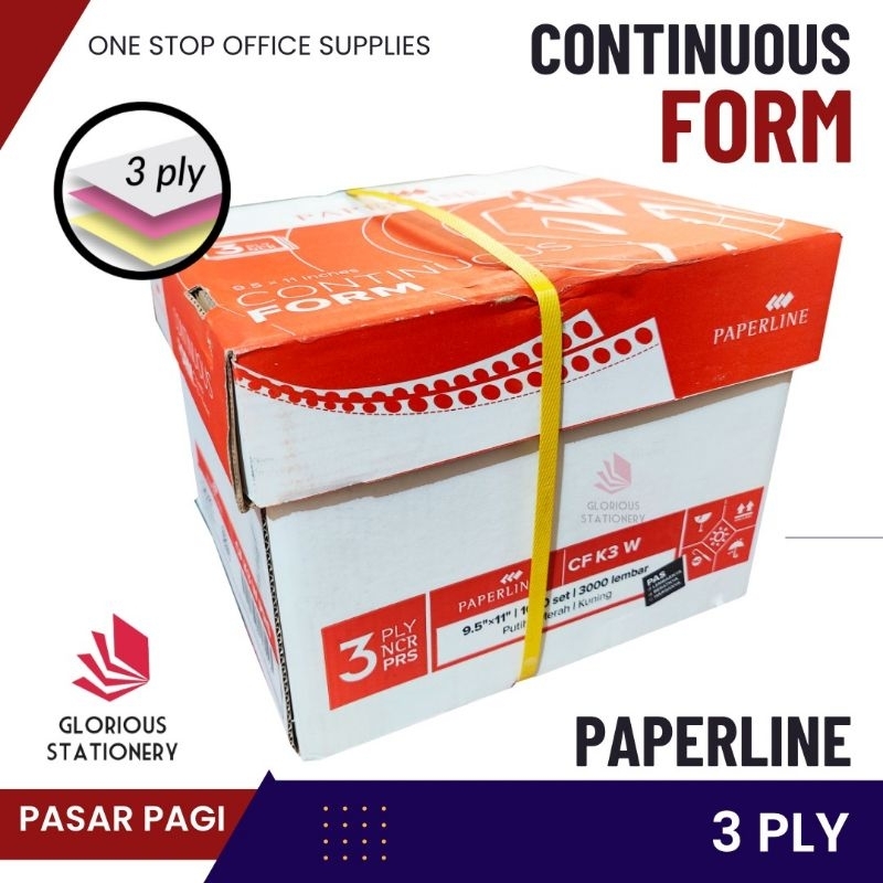Jual Kertas Continuous form 9,5x11 3ply merk Paperline | Shopee Indonesia