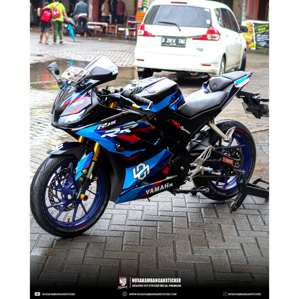 Jual DECAL STICKER R15 V3 HITAM GRAFIS BIRU MERAH FULL BODY | Shopee ...