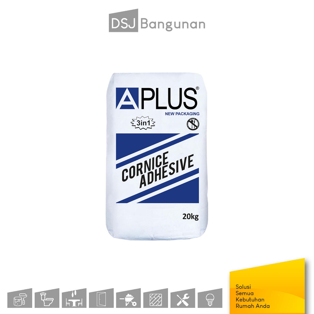 Jual Aplus Cornice Adhesive Compound Gipsum Cornis Gypsum 20kg | Shopee ...