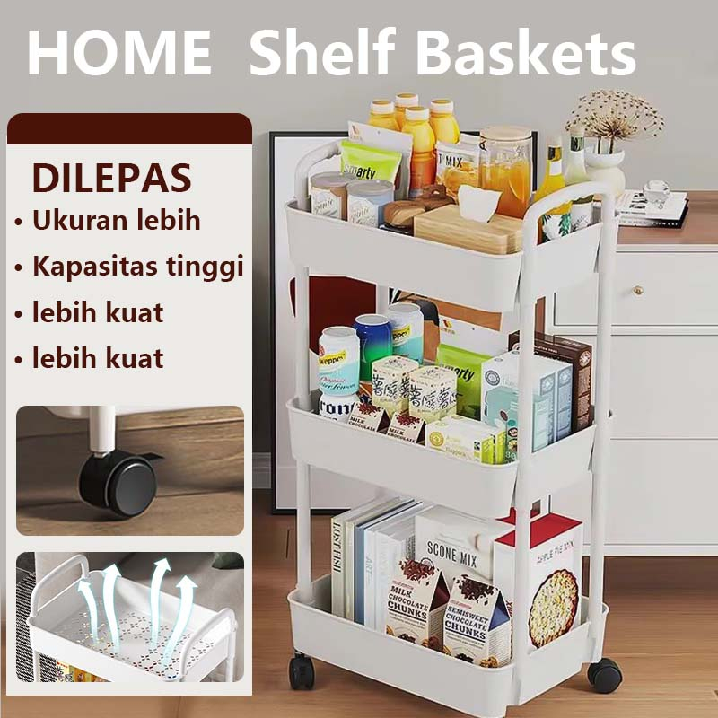 Jual RAK TROLI SUSUN SQUARE SERBAGUNA 4 TINGKAT DENGAN RODA RAK TOILET ...